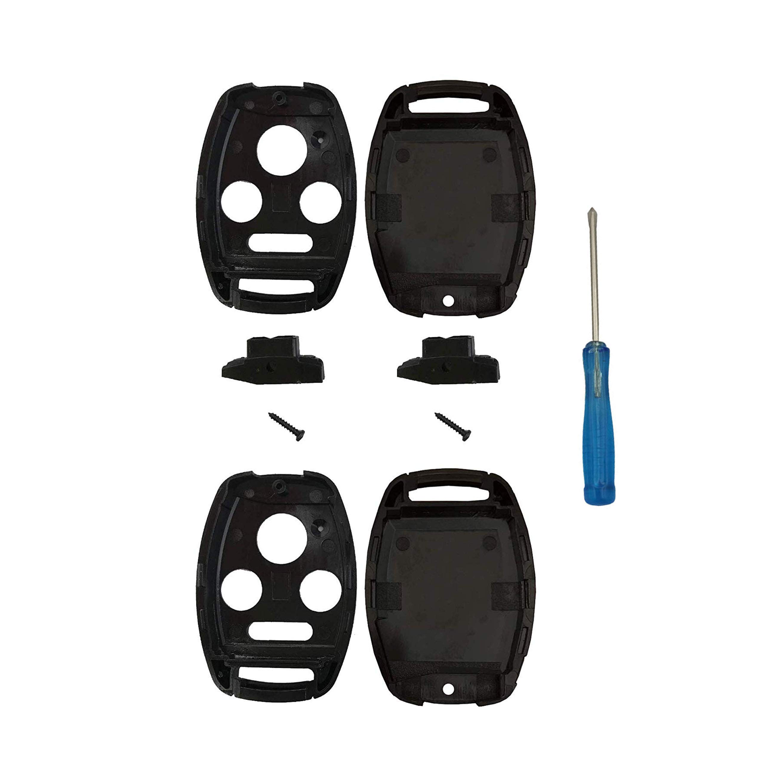 BINOWEN 4 Buttons Replacement for Keyless Entry Smart Remote Control Key Fob Shell Case Fit for 2008-2012 Honda Accord 2006-2013 Honda Civic EX 2009-2015 Honda Pilot(2PCs)