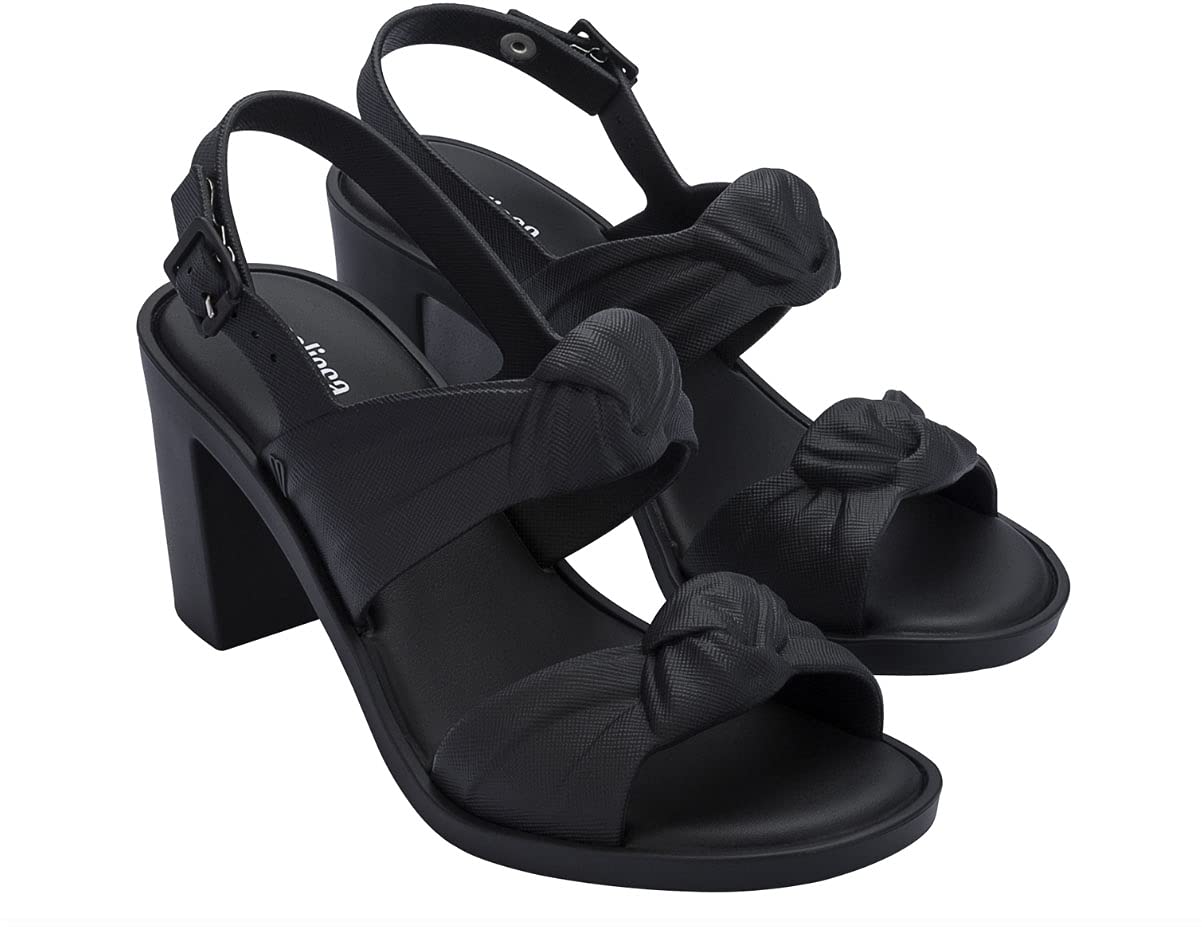 Melissa - Womens Velvet Heel Sandals, Size: 6 M US, Color: Black