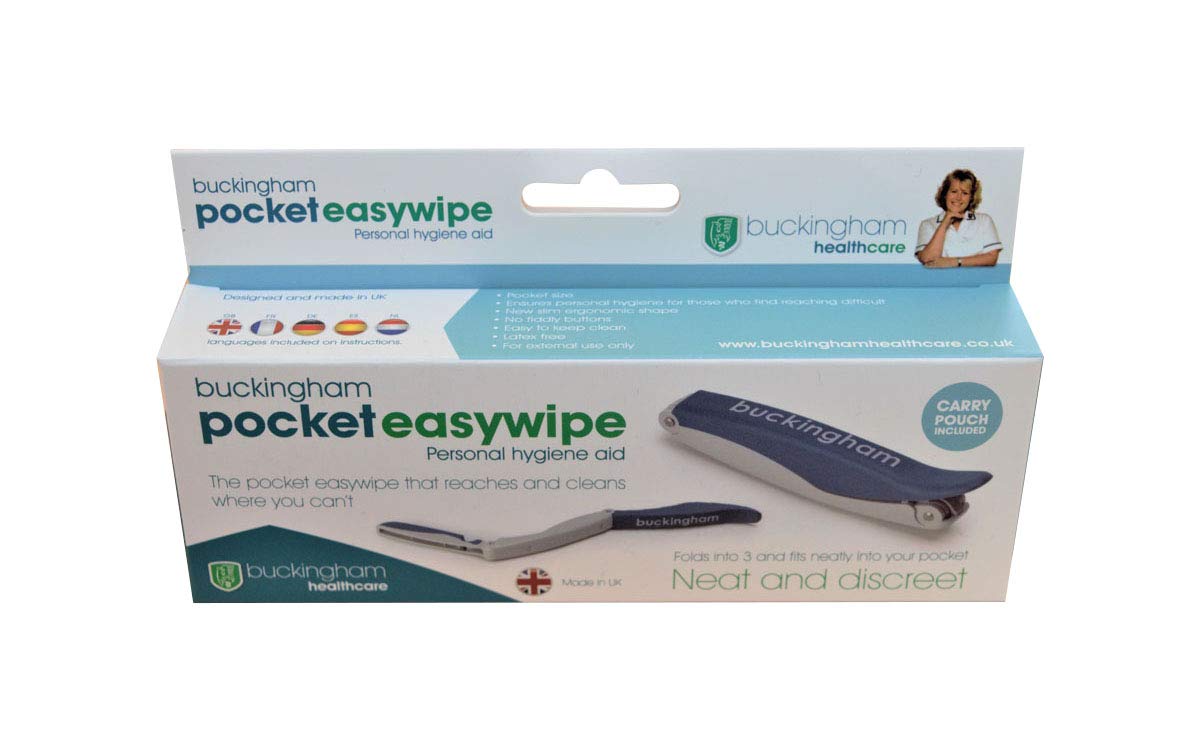 Buckingham Pocket Easywipe Bottom Wiper, Disability Aids for The Home, Toilet Aids for Wiping for Disabled and Elderly, Bottom Wipers for Disabled, Personal Hygiene Aid Foldable Travel Accessory