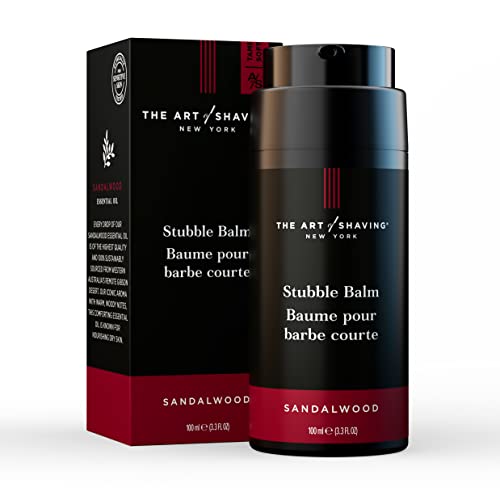 The Art of Shaving Beard Balm, Conditioner for Stubble to Hydrate Skin and Hair, Sandalwood, 3.3 Oz