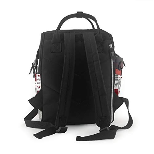 Bear Wood land Moose Plaid Waterproof Diaper Backpack,compartment With Two Pockets And Eight Storage,Stylish And Durable Baby Nursing Bags For Parents