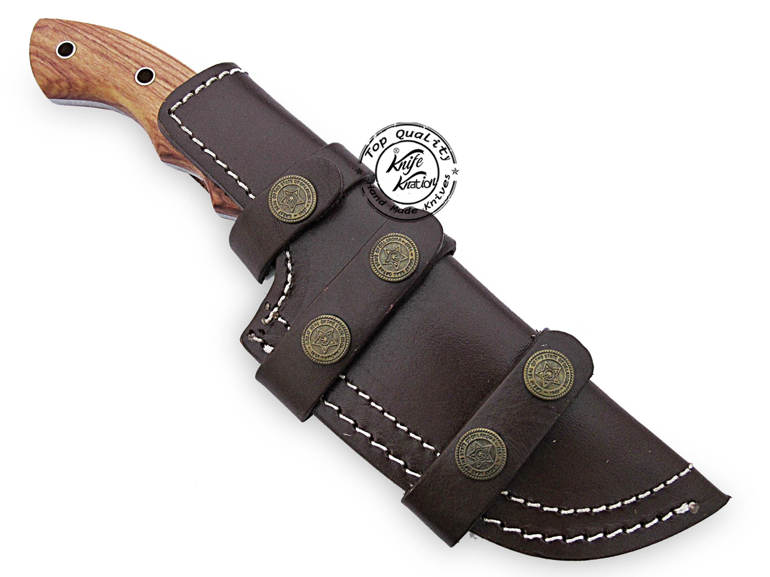 Beautiful Olive Wood Handmade D2 Steel Tracker Hunting Knife Prime Quality