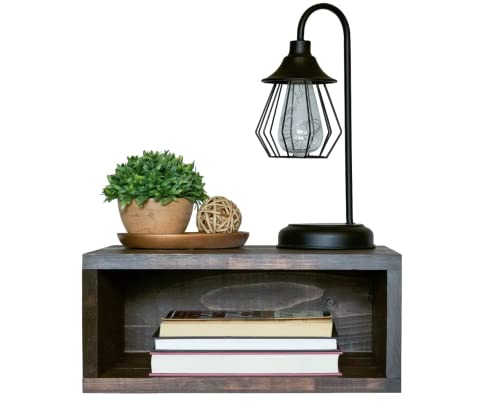 Cub River Enterprises Floating Nightstand | Wall Mounted Nightstand, Wood Bedside Shelf and Floating Nightstands for Bedrooms - Handmade Floating Table or End Table (10.5”D x 7”H x 15.5”W)