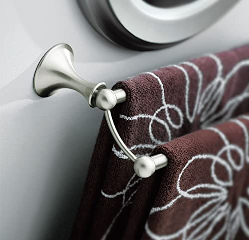 Moen DN7722BN Lounge Collection 24-Inch Bathroom Double-Towel Bar, Brushed Nickel