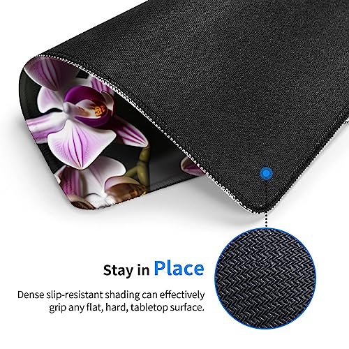 Bell Orchid Pattern Multi-Code Non-Slip Rubber Lock Mouse Pad,Serviceable Desk Mat,for Computers,Laptop,Office