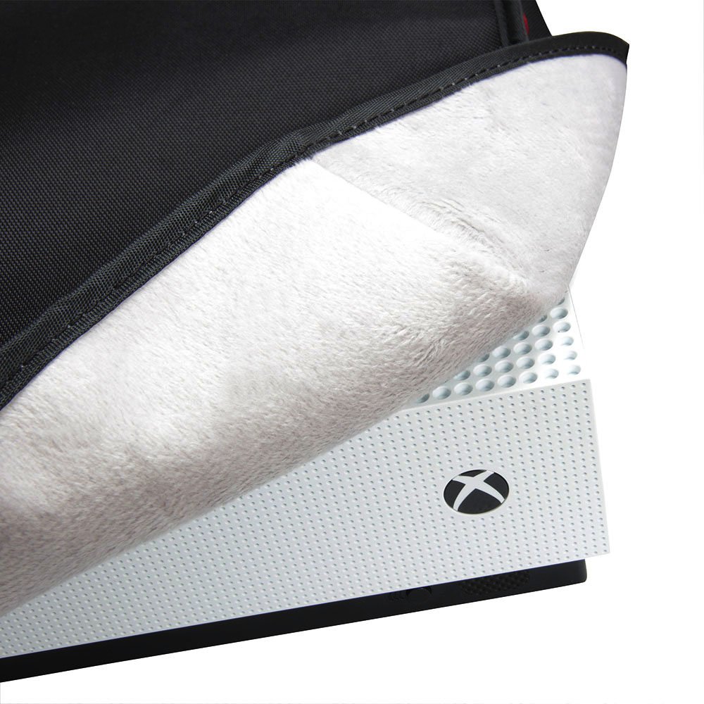 For Microsoft Xbox One S (2016 Slim Model) Game Console Dust Proof Cover with Soft Velvet Lining [Horizontal Style] Black by Hermitshell