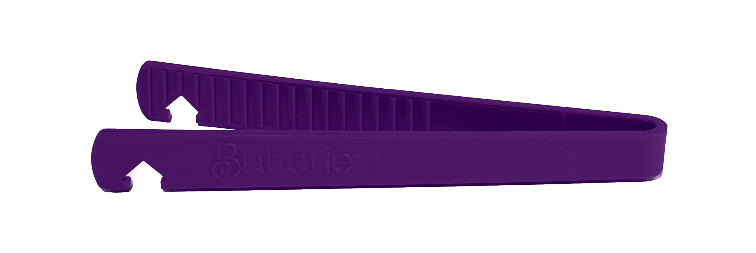 Butterie Flip-Top Butter Dish and Toaster Tongs Bundle (Purple)
