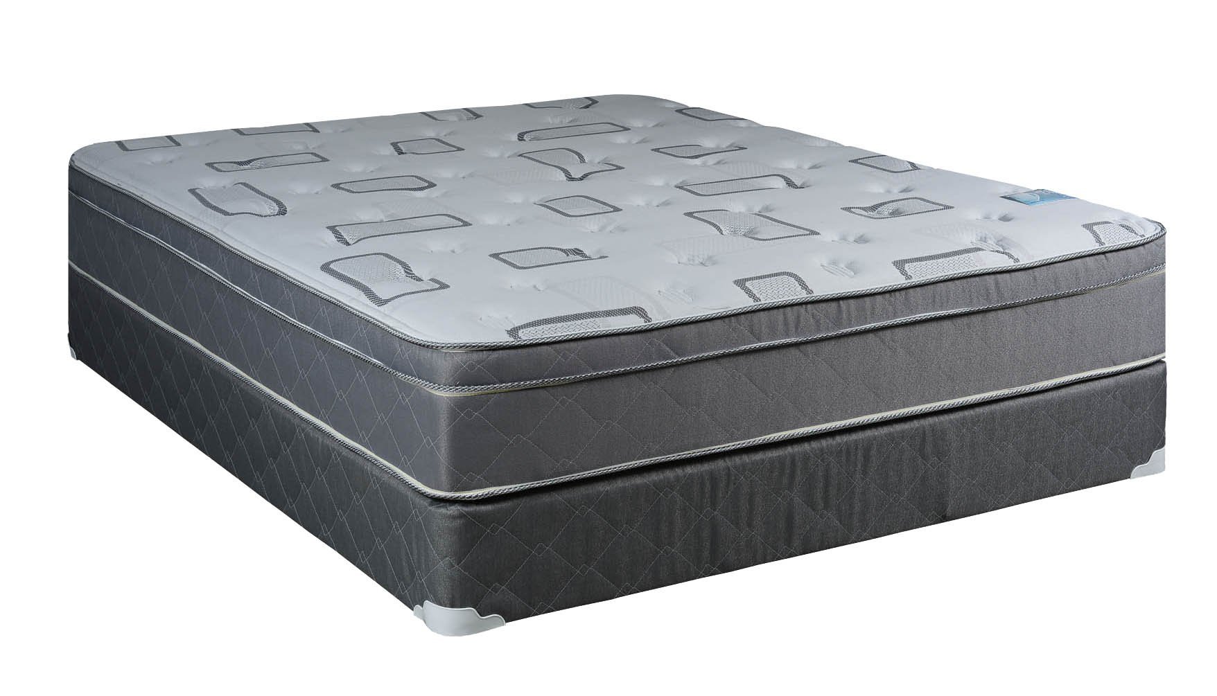Continental Sleep Medium Plush Foam Encased Hybrid Eurotop Pillowtop Innerspring Mattress and 8" Wood Fully Assembled Boxspring/Foundation Set, Full Size