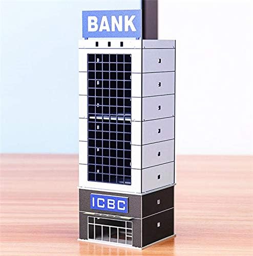 EatingBiting N Scale 1/150 1/144 Outland Sand Table Modern Bank Skyscraper Building Model Realism Scene for DIY Sand Table Garden Micro Landscape Ornaments Decor Supply Player Spray Painting