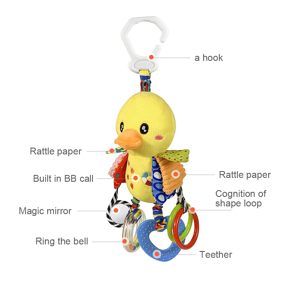 Baby Rattles Toys with Teether,Bed Bell for Toddler in pram,Gifts for Baby Aged 3 Months or More(Butterfly)