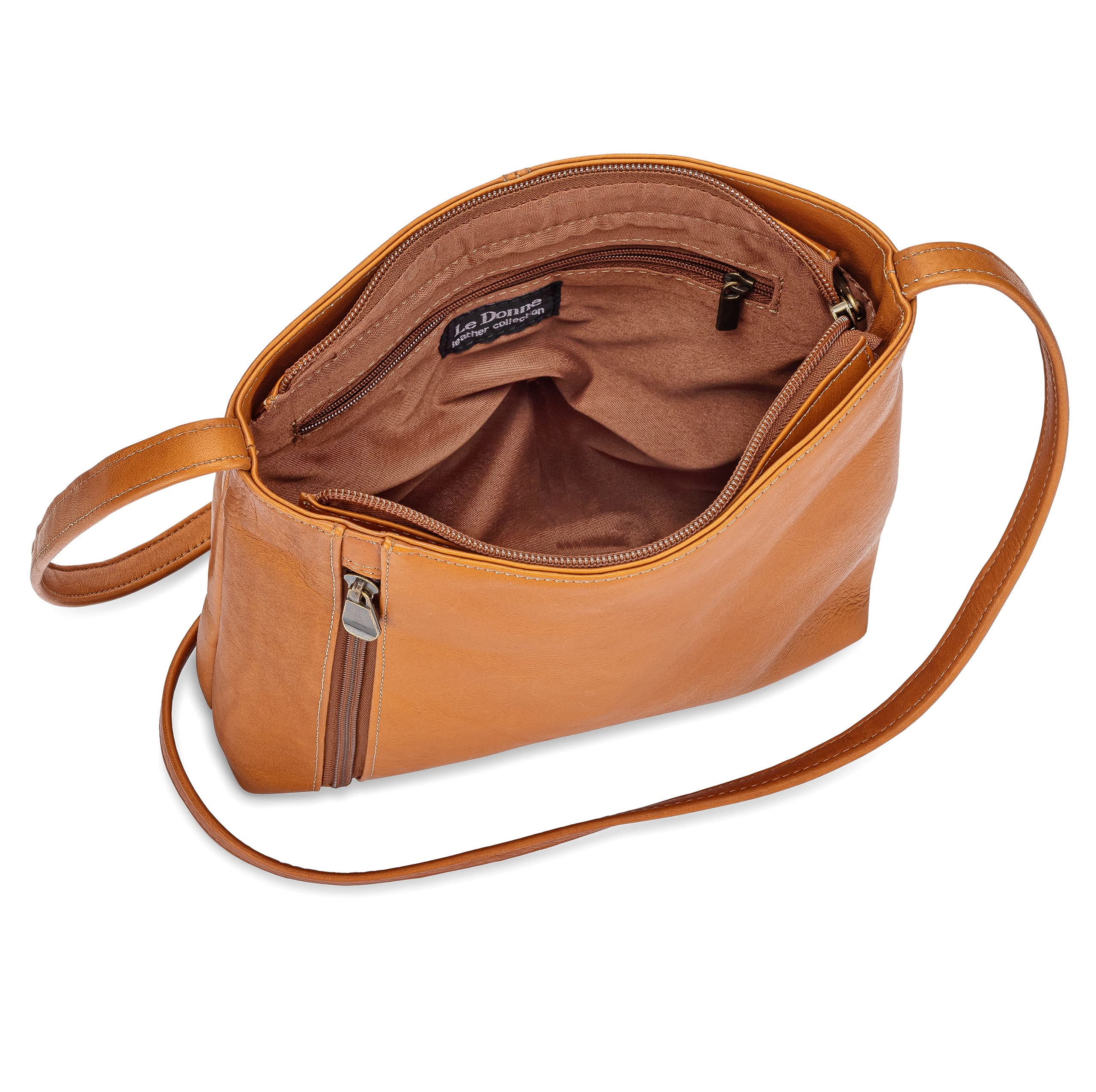 Le Donne Leather Hannah Crossbody β Premium Full Grain Colombian Leather Crossbody Bag - 10βx10βx2β (NAVY)