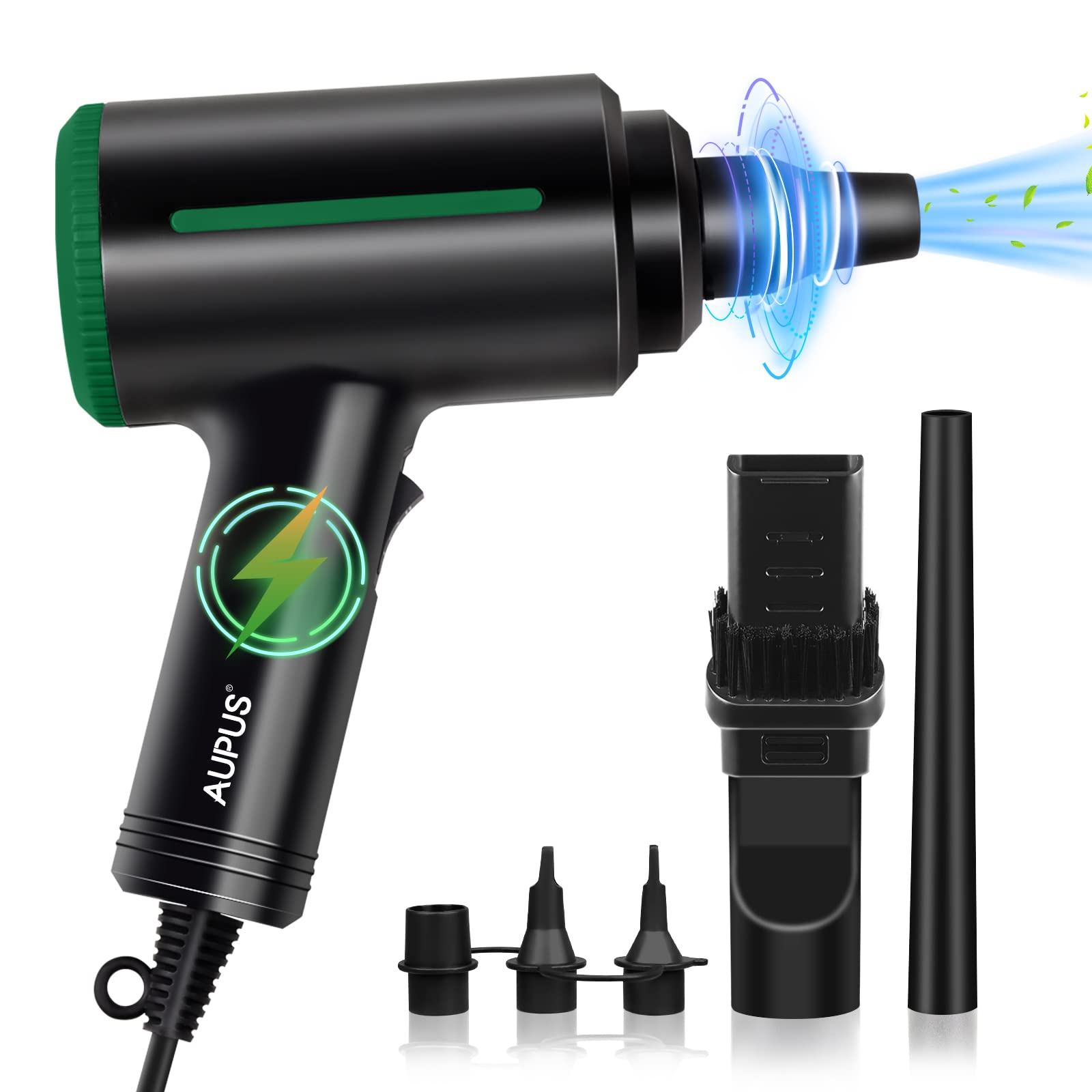 AUPUS Compressed Air Duster, Electric Air Duster, 40000 RPM Powerful Electronic Compressed Air, More Powerful Than Cordless Air Duster, Multi-Use Dust Blower Replaces Compressed Air Cans for Computer