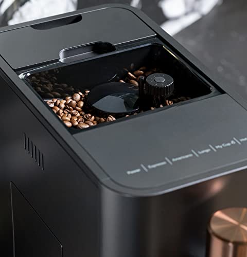 Café Affetto Automatic Espresso Machine | Brew in 90 Seconds | 20 Bar Pump Pressure for Balanced Extraction | Five Adjustable Grind Size Levels | WiFi Connected for Drink Customization | Matte Black
