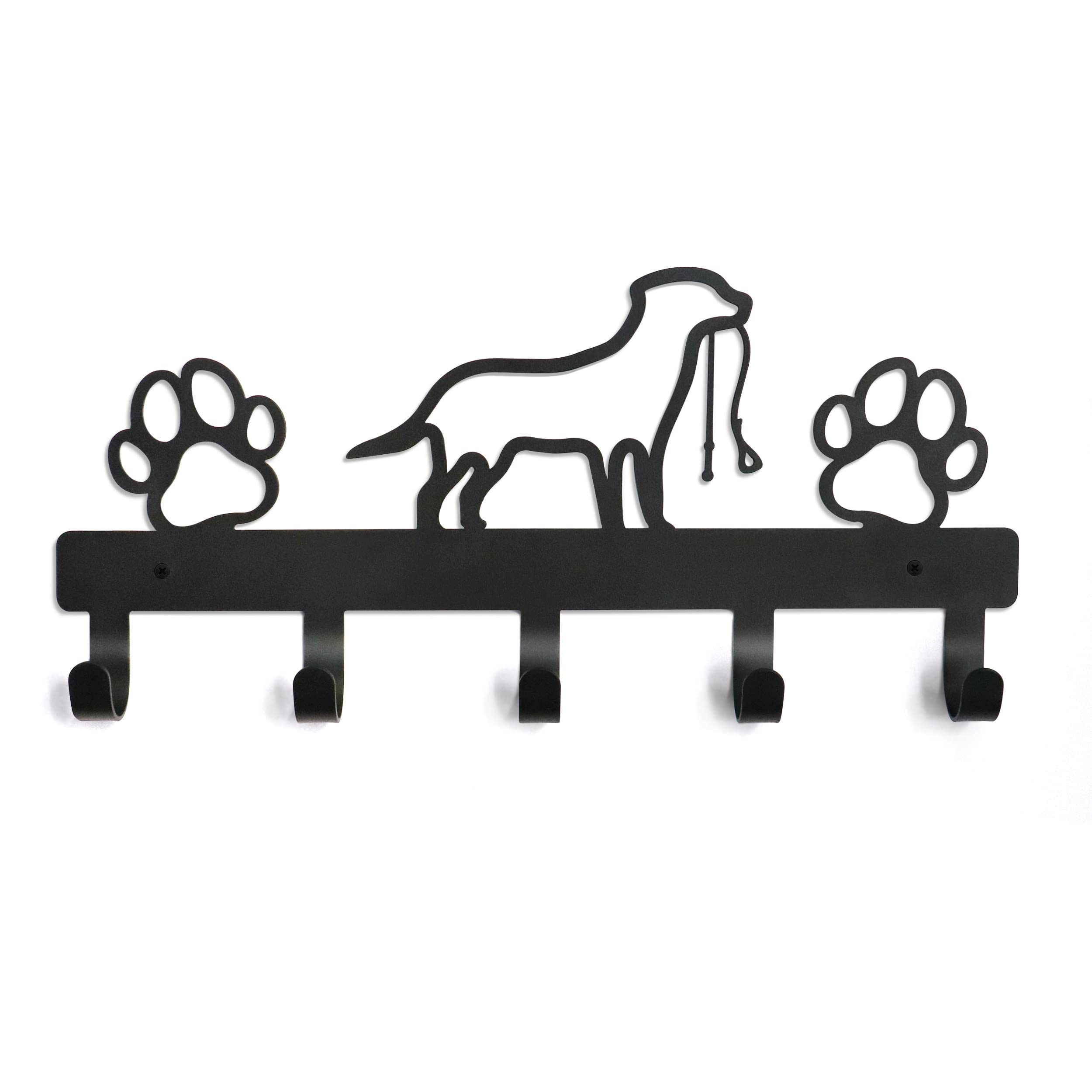 PET ARTIST Dog Leash Holder for Wall, Metal Dog Leash Hooks for Wall Decorative, Dog Leash Hanger Organizer Wall Mount with 5 Hooks, Dog Stuff Storage Organizer for Key Holder Dog Collar and Leash Set