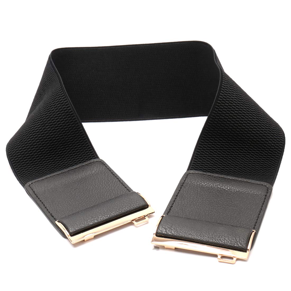 Beltox Womens 3" Wide Belt Elastic Stretch Cinch Waistband Lady Cummerband(30"-51",Black D)