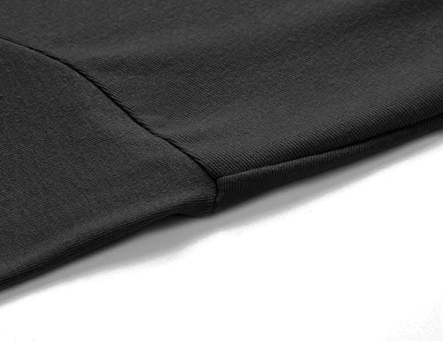 Beauhuty Men's Casual Slim Fit Turtleneck Pullover Long Sleeve T-Shirt (Black,L)