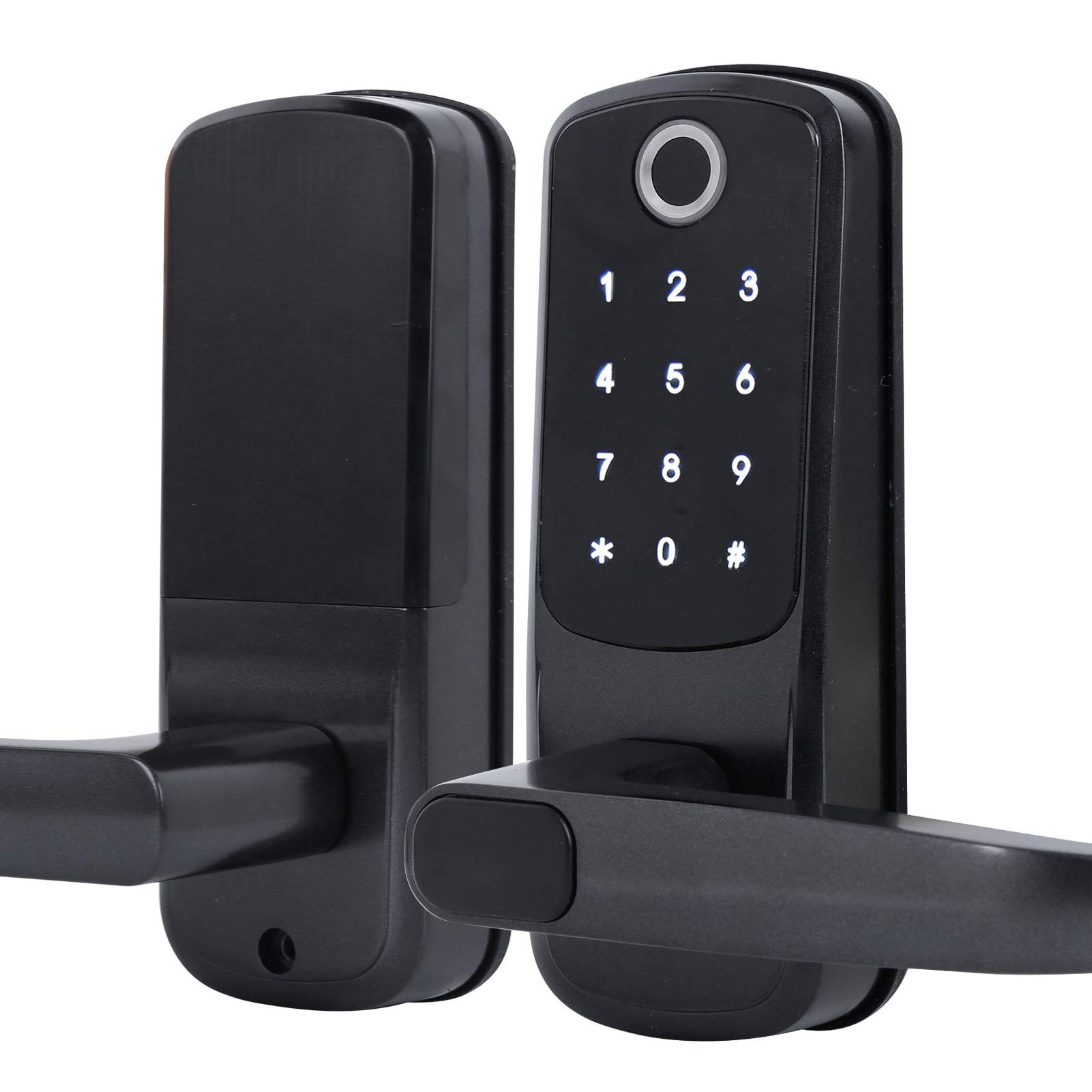 Biometric Fingerprint Door Lock, Fingerprint Password Lock, Remote Control Doorlock, Intelligent Electronic Lock with Virtual Password Design/Mechanical Key/Anti-Peeping, for Alexa Voice Control