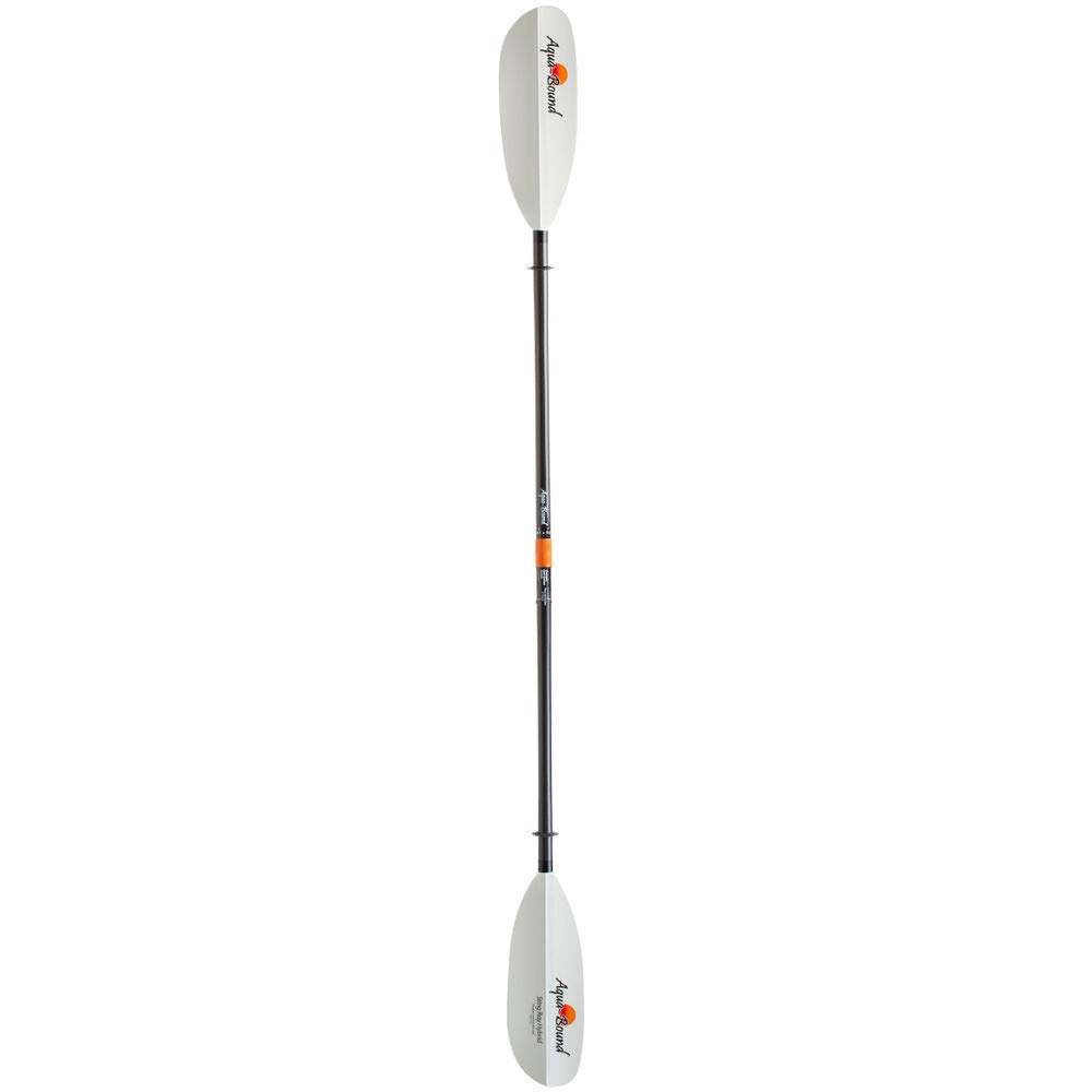 AQUA BOUND Aquabound Stingray Hybrid 4-Piece Kayak Paddle with White Fiberglass Blade & Posi-Lok Carbon Shaft, 240 cm