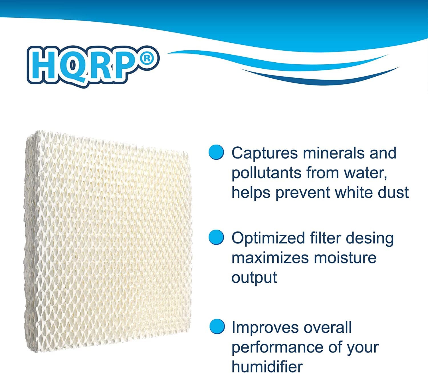 HQRP 2-Pack Wick Filter Replacement for Honeywell Filter T HFT600 / HFT600PDQ Compatible with Honeywell HEV615 HEV620 HEV600 Series Top Fill Cool Mist Humidifiers