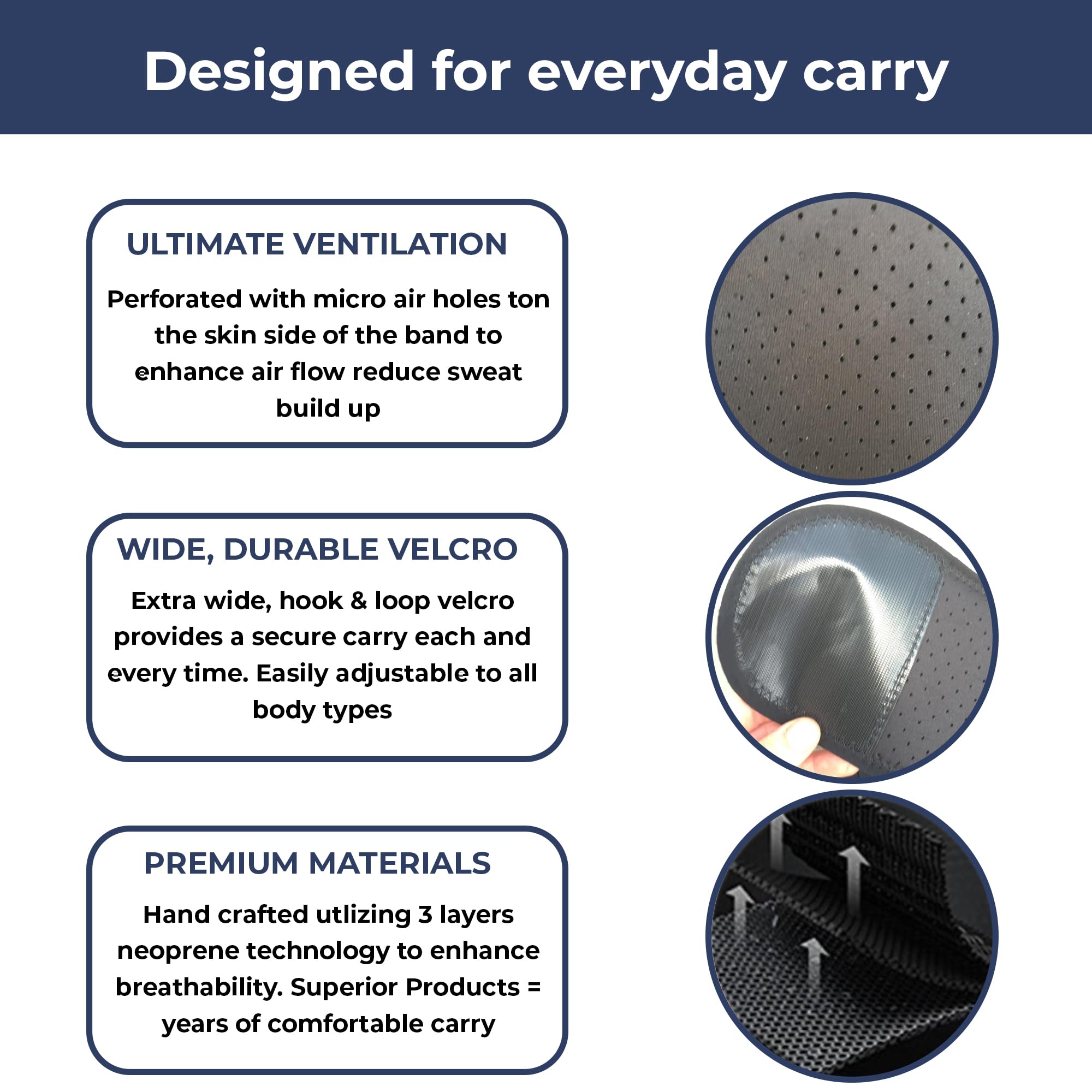 Belly Band Holster for Active Concealed Carry | Universal Design | IWB/OWB Pistol Belt | RFID Blocking Water Proof Zipper Gear Pocket | Spare Mag Pouch | Running, Hiking, Jogging