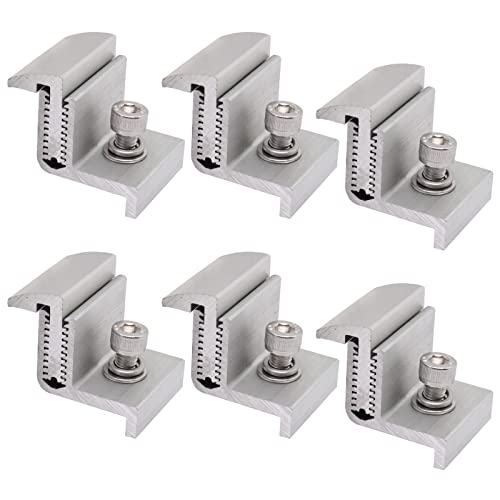 BENLIUDH Solar Panel Mounting Brackets, Solar Panels Rail End Clips Adjustable Z Bracket Hardware Kit (6 Pack)