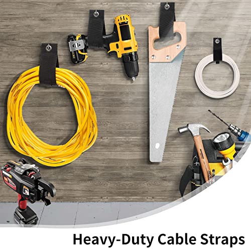Oududianzi Garden Tool Storage Rack, Garage Tool Organizer Wall Mount, Garden Tool Rack with 6pcs Heavy Duty Steel Hooks, holder wall mount, Lawn tool storage, 48 Inch 3 Rails, Max Load to 500lbs