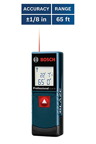 BOSCH GLM20 Blaze 65ft Laser Distance Measure with Real Time Measuring,Blue | Slice - 10400 Box Cutter, 3 Position Manual Button with Ceramic Blade, Locking Blade
