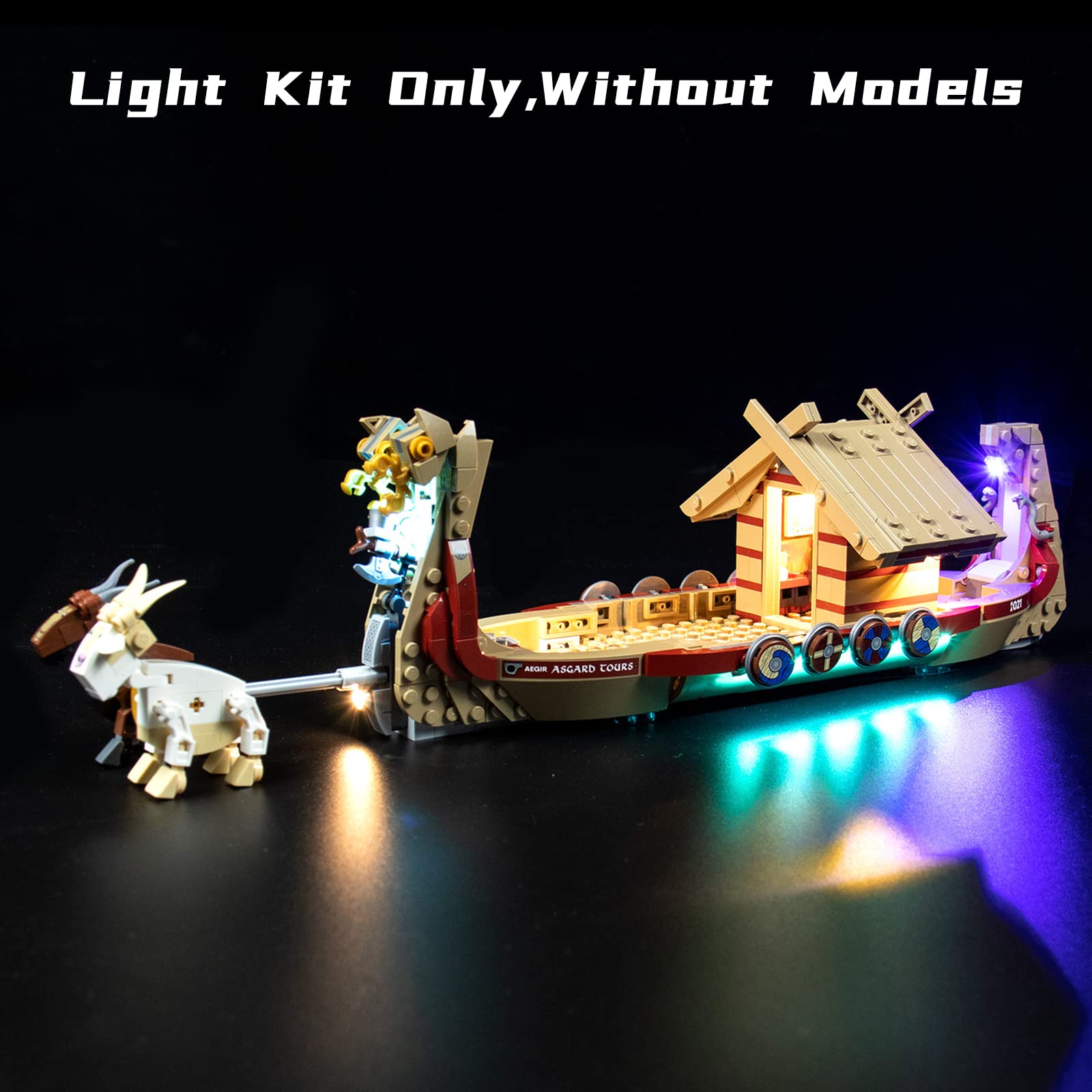 Bourvill LED Lights Kit for Lego 76208 Marvel The Goat Boat - Lights Set Compatible with Lego 76208 Set -Classic Version (Lights Kit without Model)