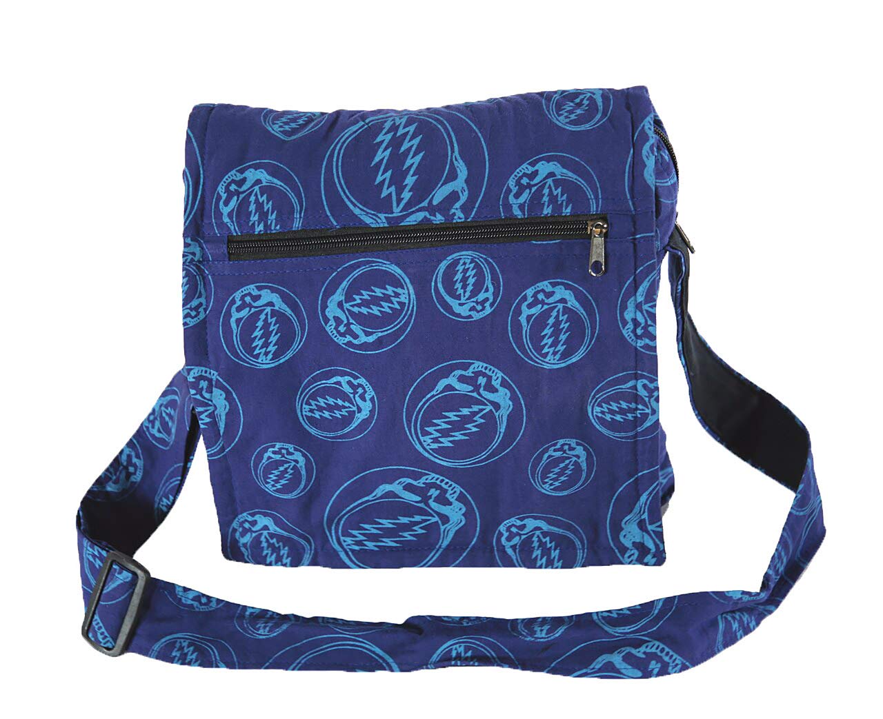 Jayli Cotton Square Shoulder Bag with Printed Bear, Bolt, SYF | Grateful Dead | GD-B117-SYF