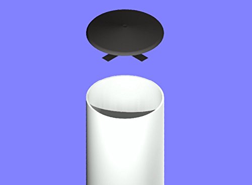 Deltech Manufacturing 3-1/2" Round Light Pole Top Cap- Black Plastic