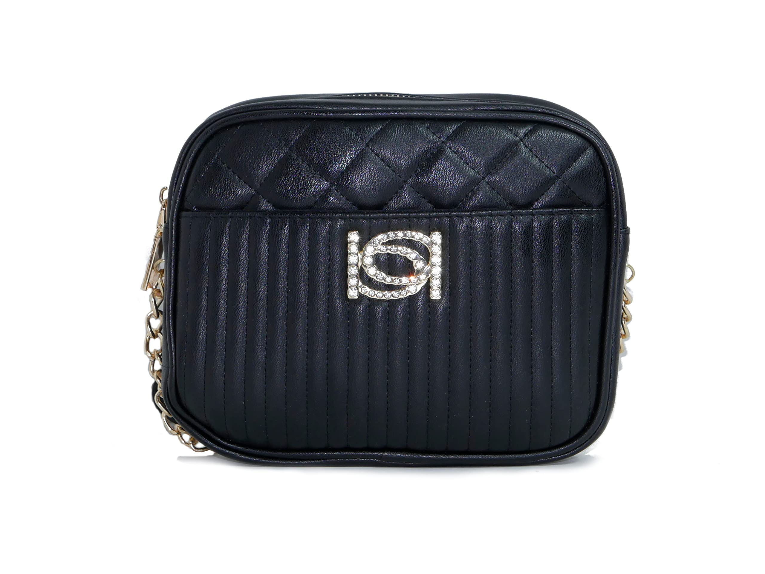 bebe Hazel Rhinestone HW Crossbody Black