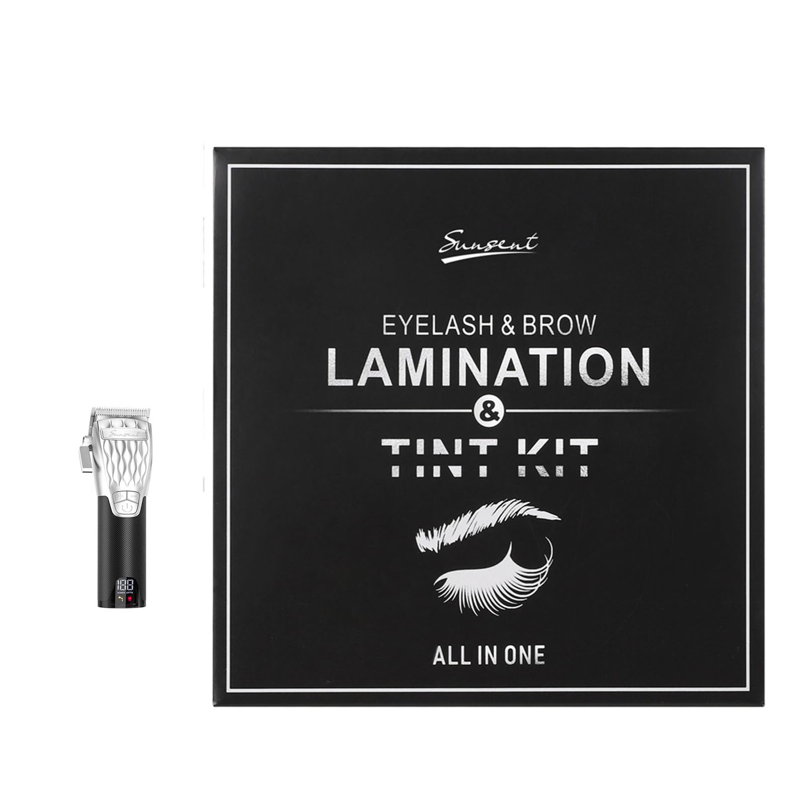 Brow Lamination Kit 4 in 1 | Black, SUNSENT Lash Lift and Perm Kit, Instant Eyelash and Eyebrow Quick Perm Lift For Eyelash Growth 12-weeks Long Lasting, KERATIN Safe Use for Home Salon (Set H)