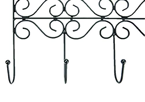 HUJI Sturdy Over The Door 5 Hooks Clothes Hanger for Coats Hats Belts Organization Storage for Office or Home (1 Pack, Over The Door Hanger)