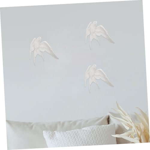Metal White Sparrow Wall Decor: Large Flying Bird Wall Art Swallow Wall Mount Hanging Figurine 3D Aninal Sculptures for Garden Home Bedroom Living Room