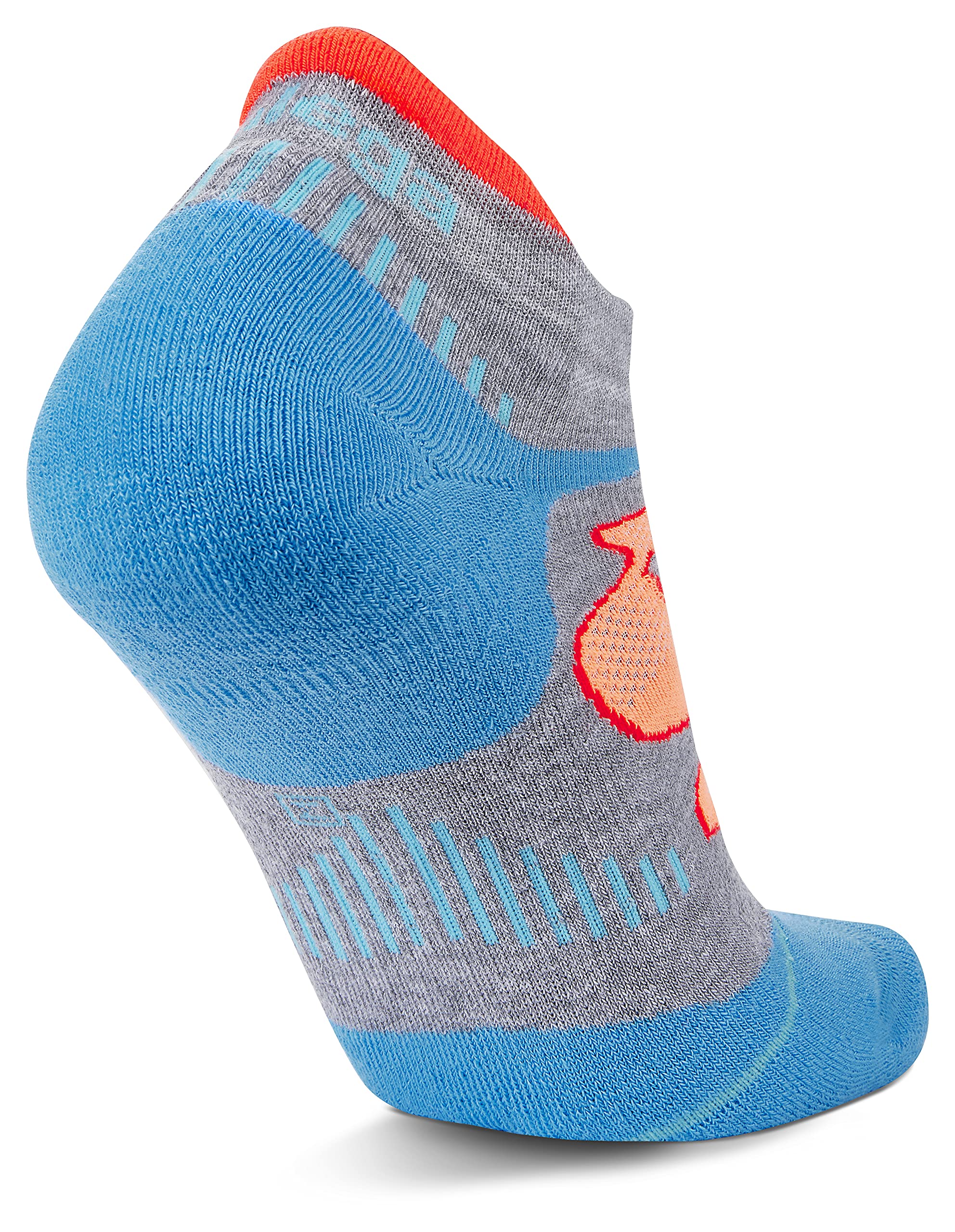Balega Unisex-Adult Enduro V-Tech No Show Socks (1 Pair), Midgrey/Blue, Small