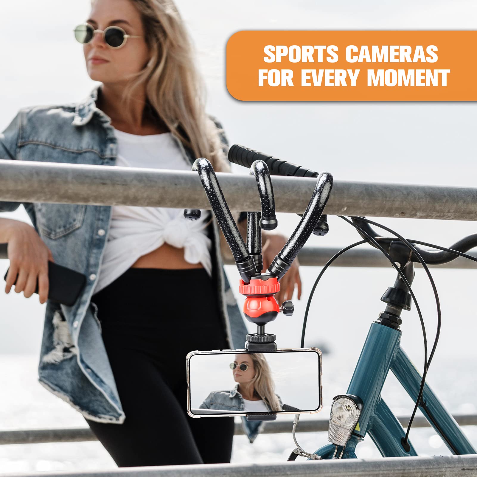 Bendable Tripod for iPhone, Mini Flexible Tripod, Bendy Tripod for Camera/DSLR/Gopro, Nikon/Canon Vlogging Tripod with Wireless Remote Control, Phone Clamp & Bendable Octopus Legs