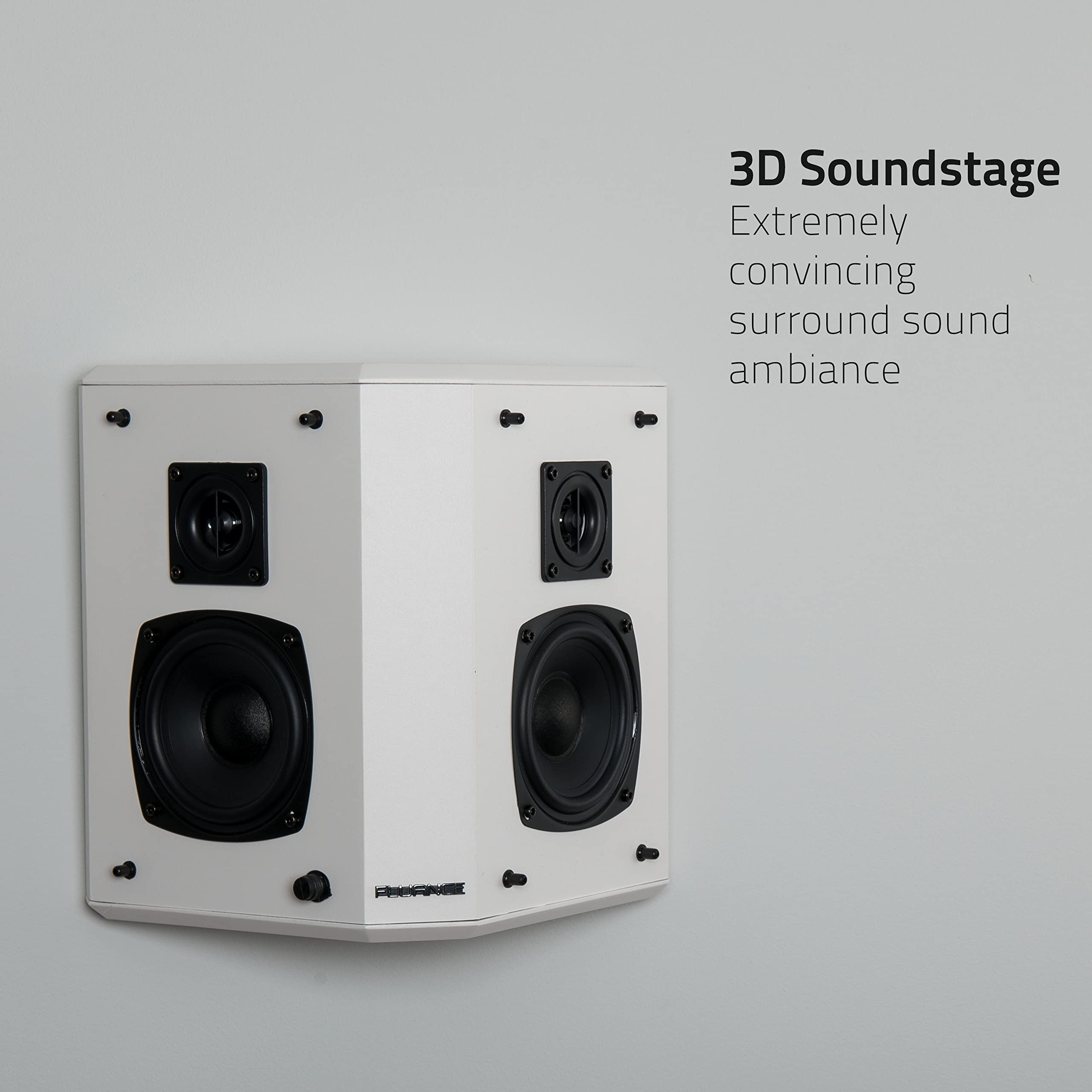 Fluance Elite High Definition 2-Way Bipolar Surround Speakers for Wide Dispersion Surround Sound in Home Theater Systems - Black Ash/Pair (SXBP2)