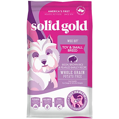 Solid Gold Small Breed Dog Food - Wee Bit Whole Grain Made with Real Bison, Brown Rice, and Pearled Barley - High Fiber, Probiotic, Natural Dry Dog Food for Small Dogs with Sensitive Stomachs