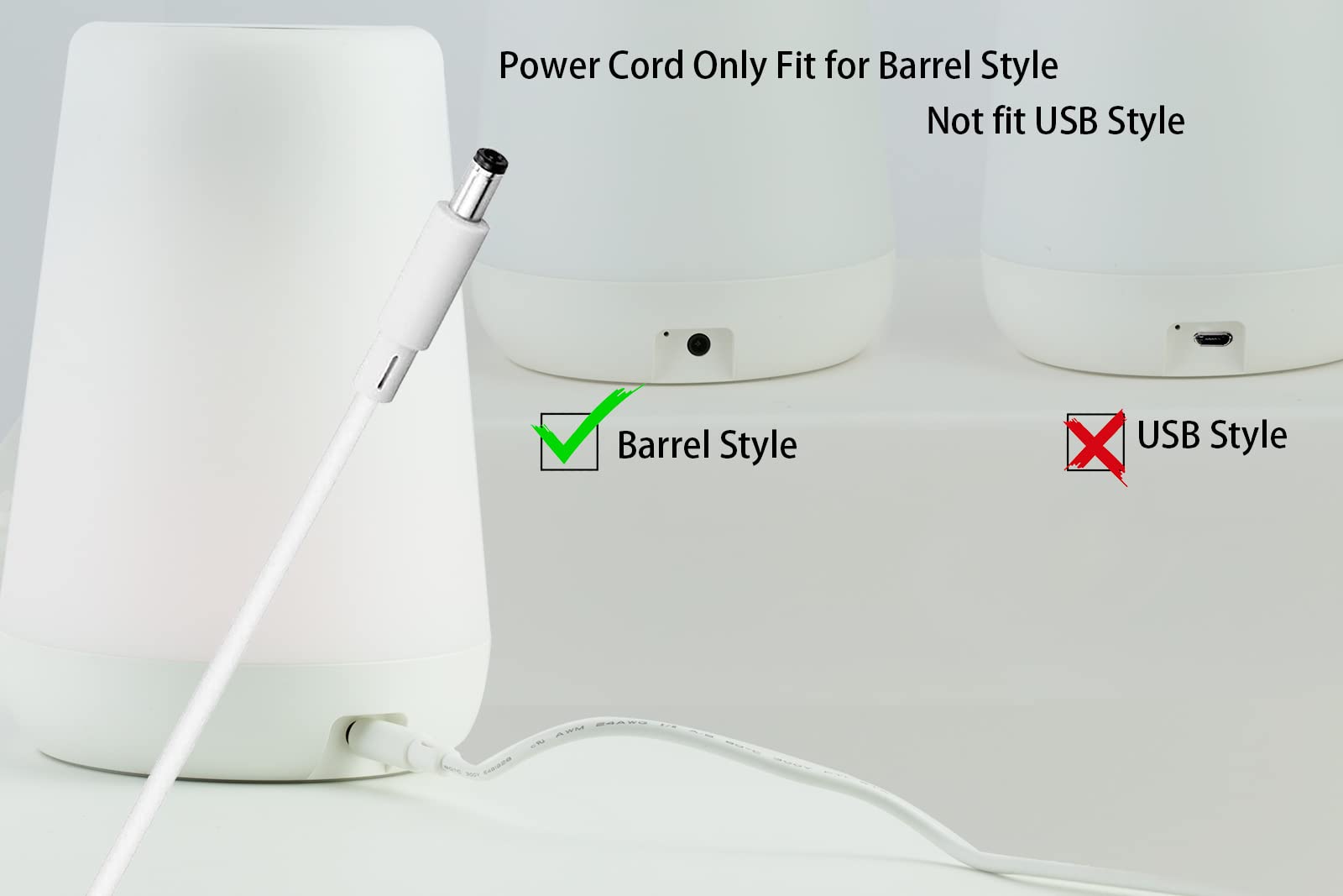LEFXMOPHY Power Cord Replacement for Hatch Baby Rest Sound Machine Night Light, Barrel Style 5V 1A White AC Supply Adapter Cable 5ft