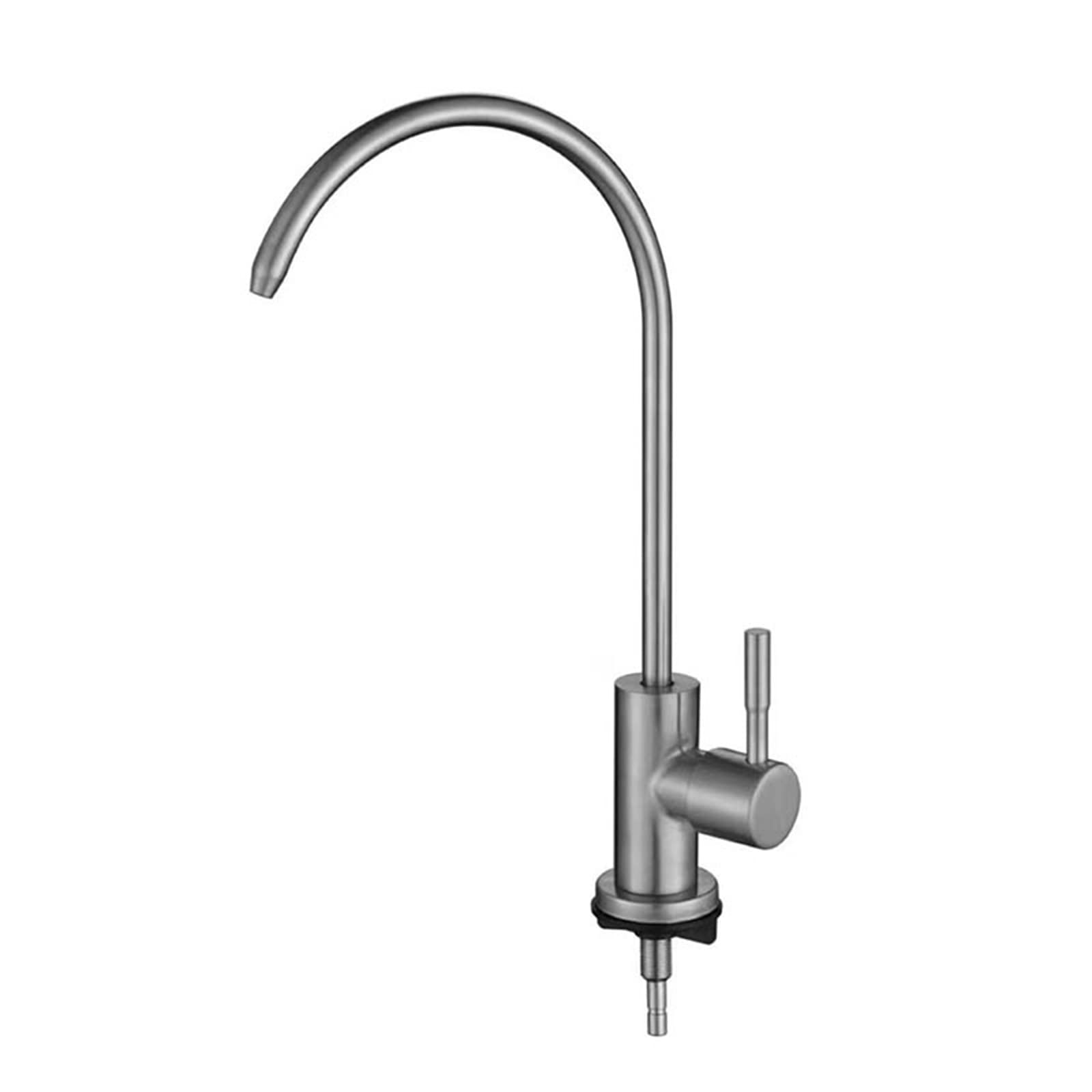 Kitchen Faucets Water Filter Faucet,Single Cold Gooseneck Sink Water Filter Faucet,Rose Gold (Color : Brushed)