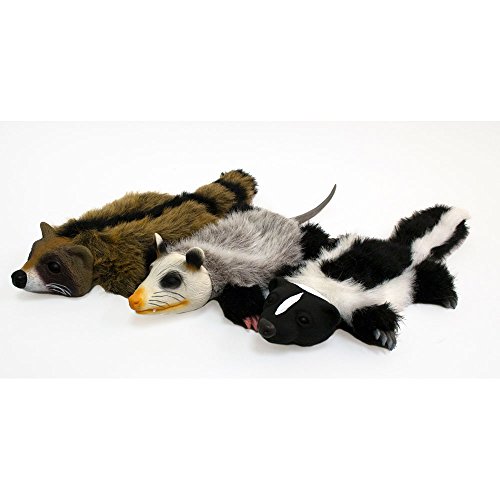 Hyper Pet Real Skinz Plush Dog Toy with Squeaker, Opossum, for All Breed Sizes
