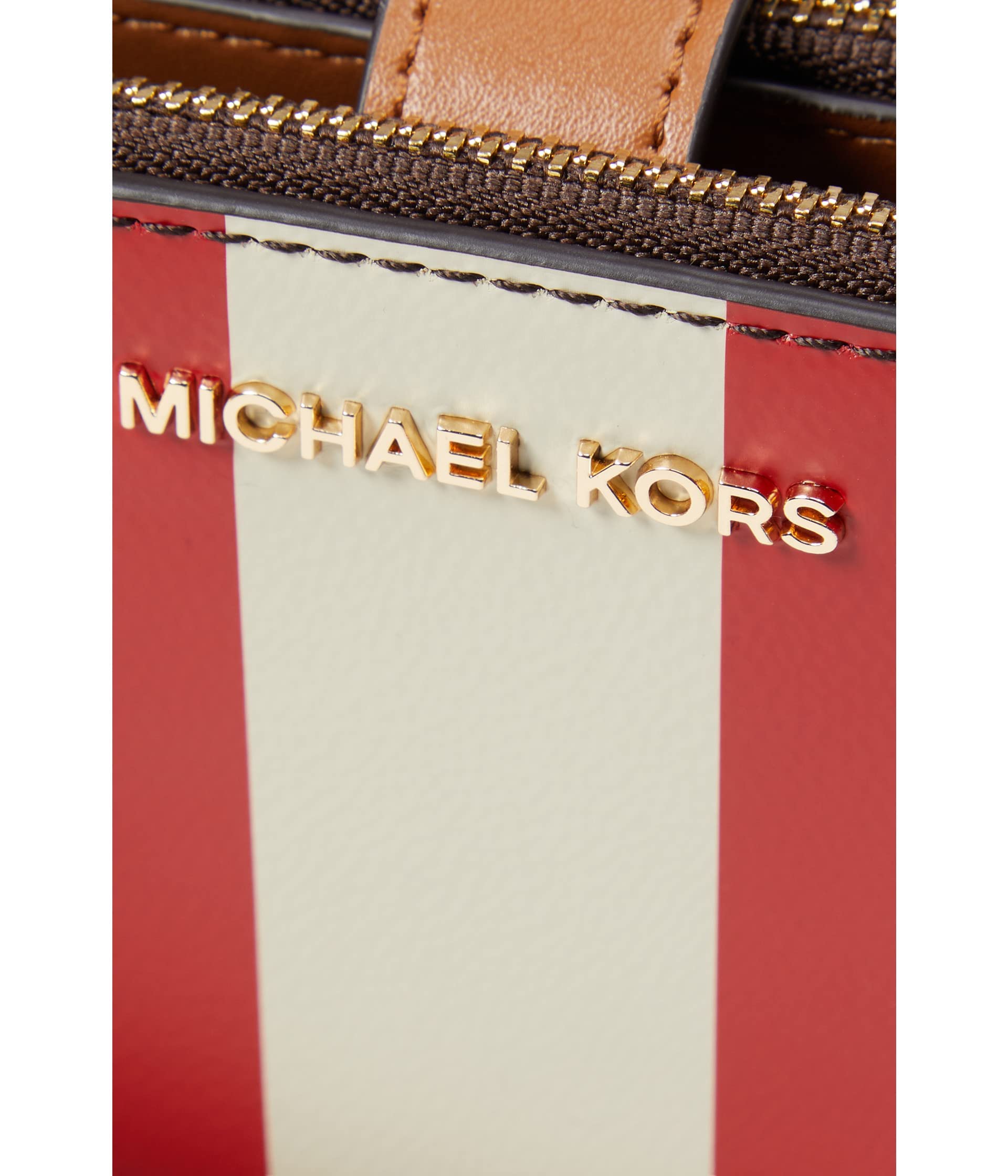 Michael Kors Jet Set Double Zip Wristlet Bright Red One Size