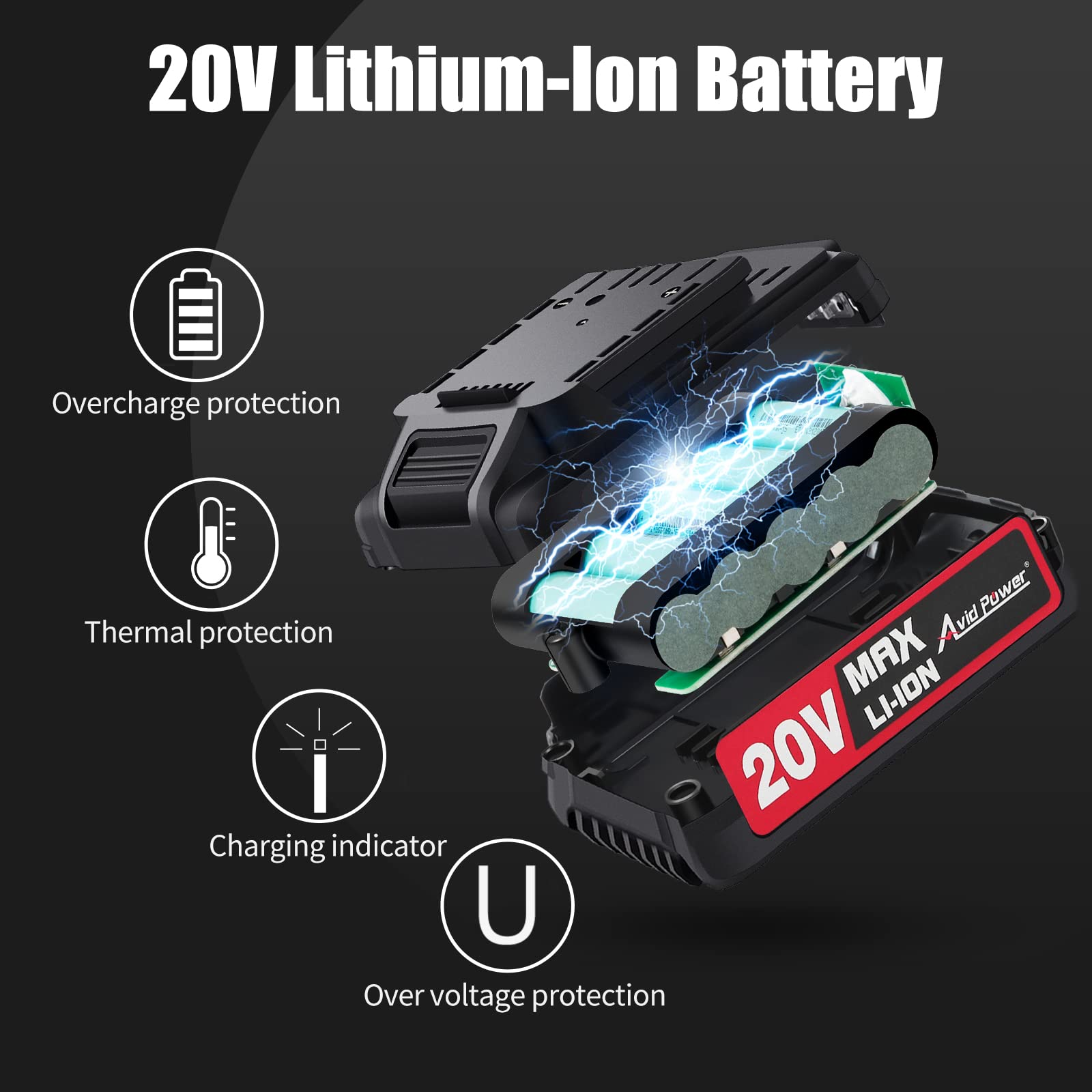 AVID POWER Tire Inflator Air Compressor Bundle with 20V Cordless Drill Set