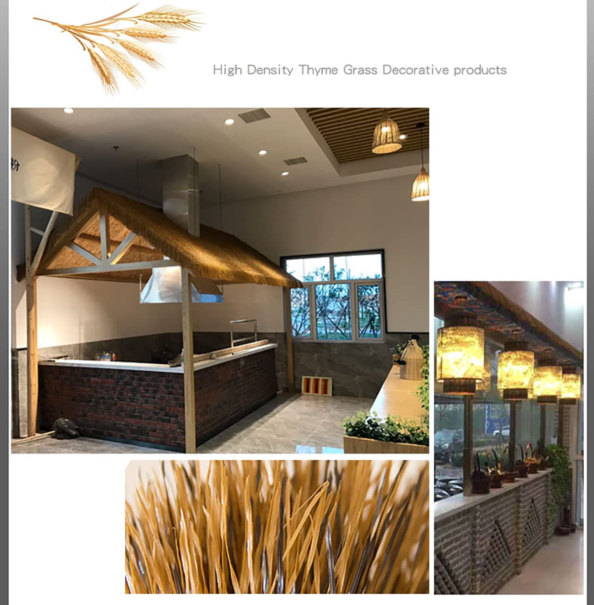 SHAZHU Duck Blind Grass Tiki Straw Roof 47x50cm Artificial Thatch Mexican Tiki Hut Palm Thatch Rolls for Tiki Umbrella Covers Mini Bar Palapa Thatch Roofs(Size:10pcs)