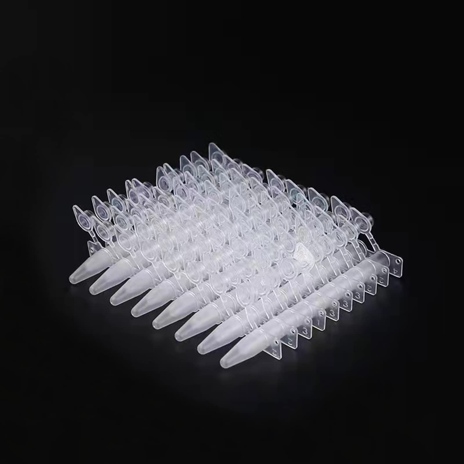 PCR Tubes - 0.2ml PCR Tubes Thin Wall, SHinged Flat Caps Attached,DNase/RNase Free,(125 Strips/Box)