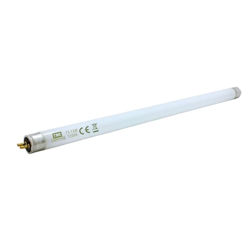 TBE LIGHTING 13w / 21 inch Soft White 3500K Tubes - F13T5/D Fluorescent Tube Lamps 21''- CFL Bulbs - G5 2-Pin Base Fittings - T5 High Efficiency Lamps (4-Pack)