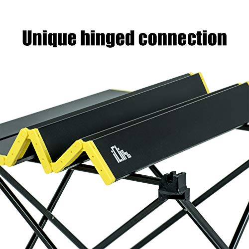 iClimb 1 Anti-Sinking Large Feet Chair and 1 Folding Table Bundle, Ultralight Compact for Single Adult Outdoor Backpacking Camping Hiking Beach Concert