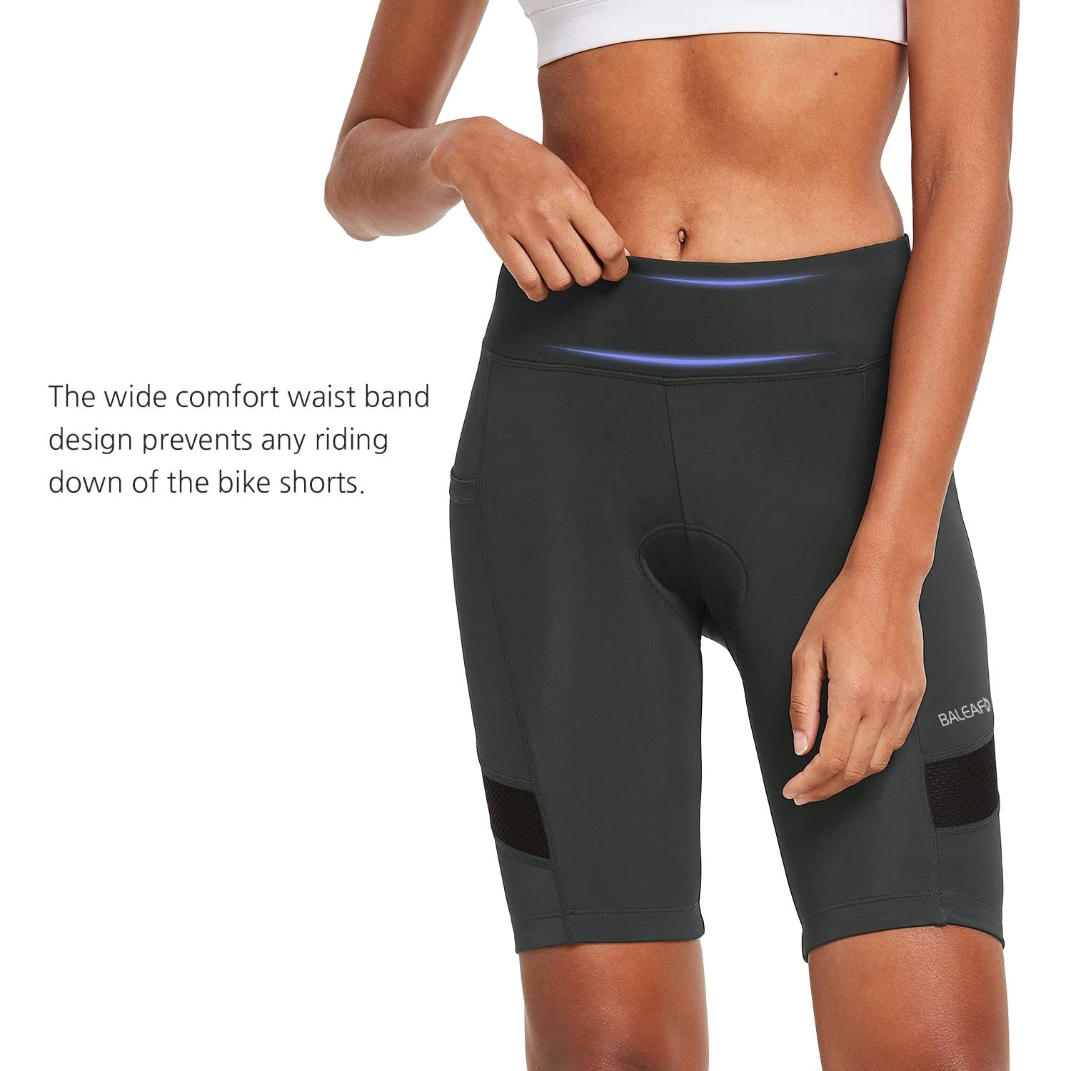 BALEAF Women's Bike Shorts Padded Cycling Bicycle Biking Spin Biker Shorts Padding UPF50+ Wine Red M
