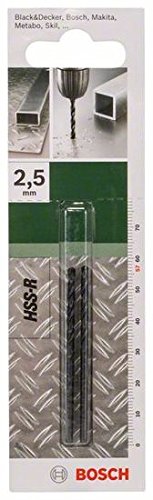 Bosch 2609255003 Metal Drill Bits HSS-R with Diameter 2.5mm
