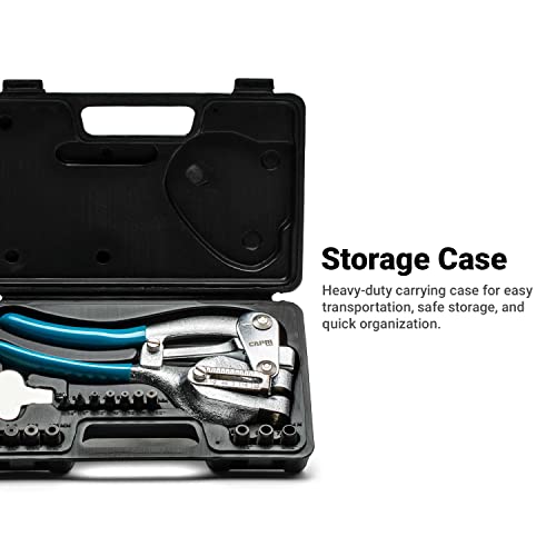 Capri Tools CP21050 21050 Metal Hole Punch Set With Puncher 16 Piece, Black
